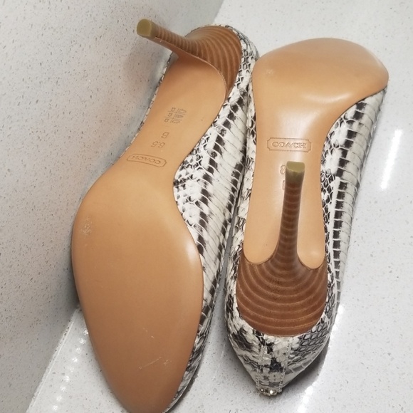 Coach | Shoes | Coach Nala Womens Snakeskin Heels Size 85b | Poshmark